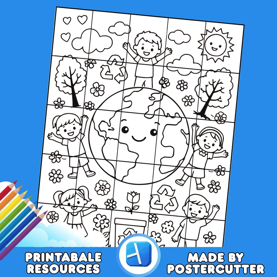Earth Day Coloring Page | PosterCutter